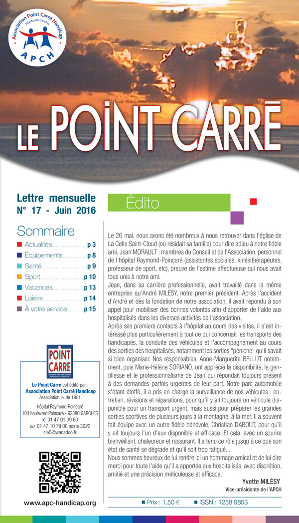 Le Point Carré n°17 juin 2016 de l'APCH à Garches