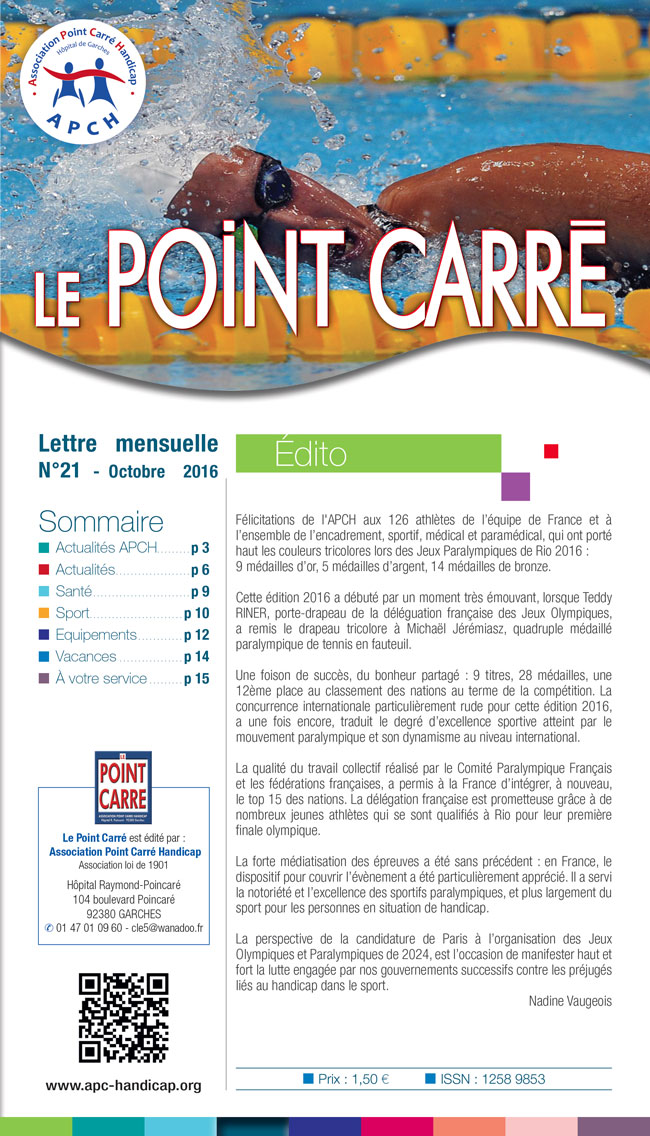 Le Point Carré n°21 d'octobre 2016 de l'APCH à Garches