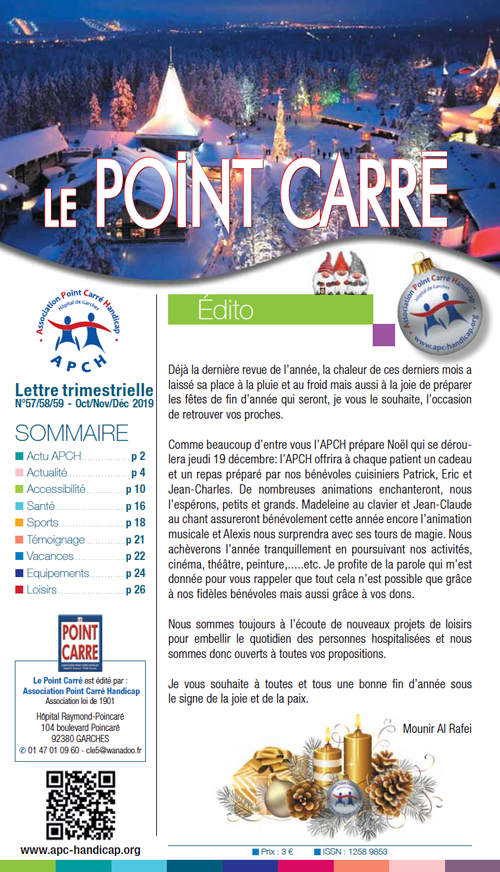 Le Point Carré Octobre/Novembre/Décembre N°57/58/59 2019 - APCH
